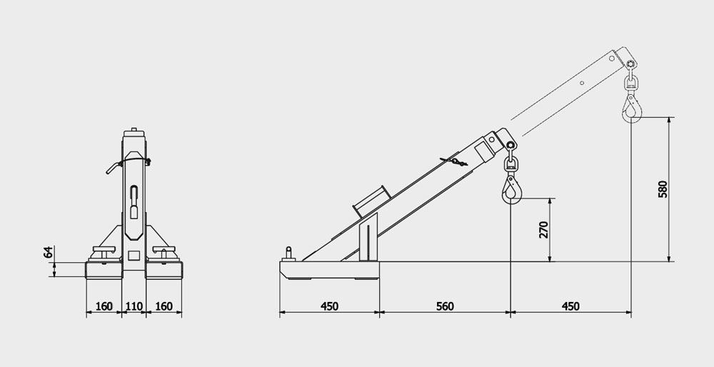 Leeb Technik - Gabelstapler Ausleger VIAVAC Kranarm CA